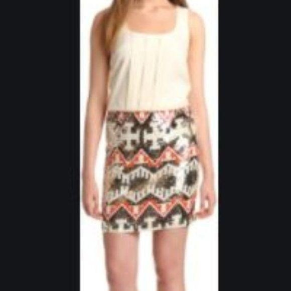 Jessica Simpson | Dresses | Jessica Simpson Sequin Contrast Cream Mini ...